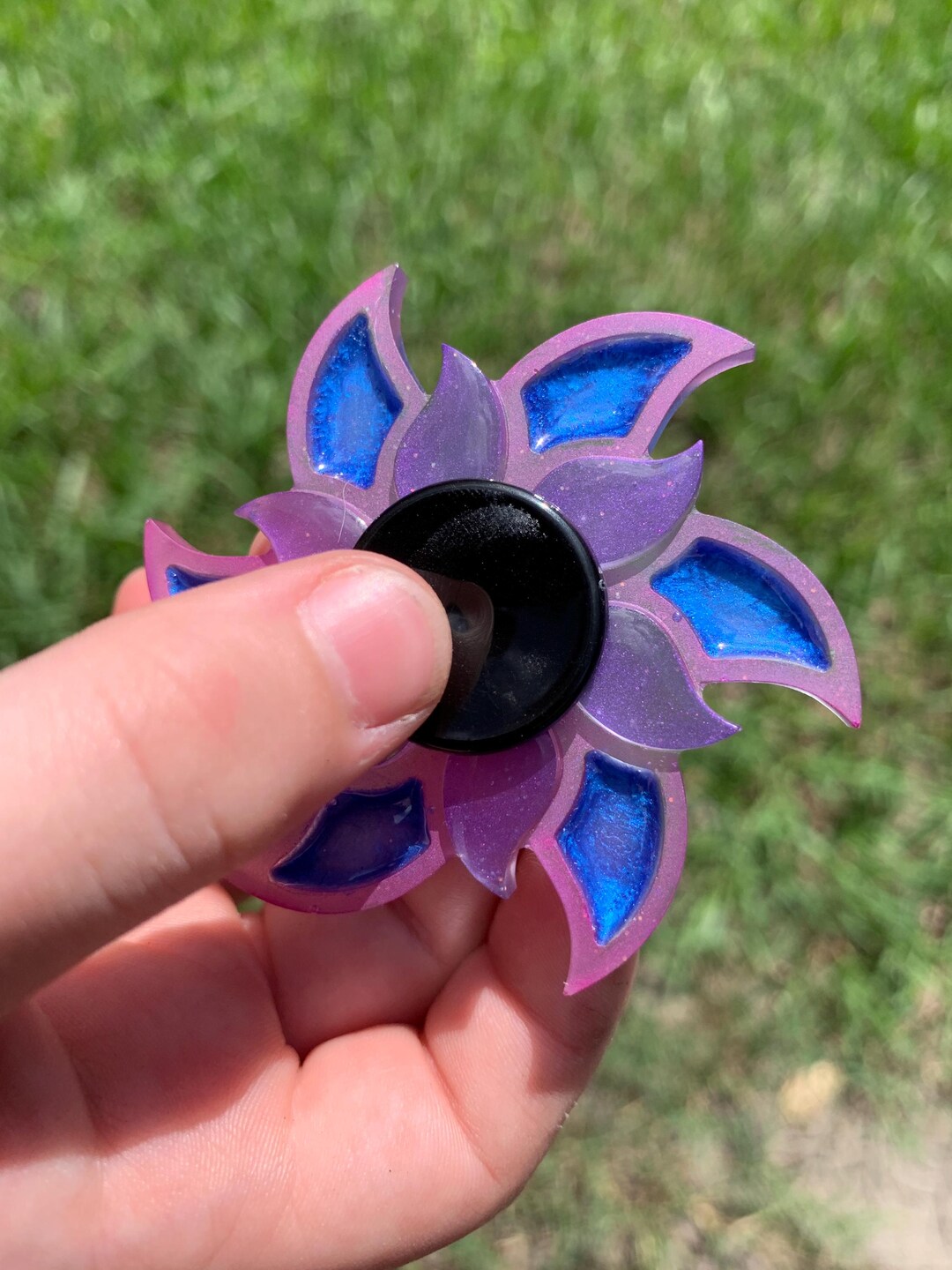 Purple and Blue Star Flower Fidget Spinner: Stress Relief Toy - Etsy