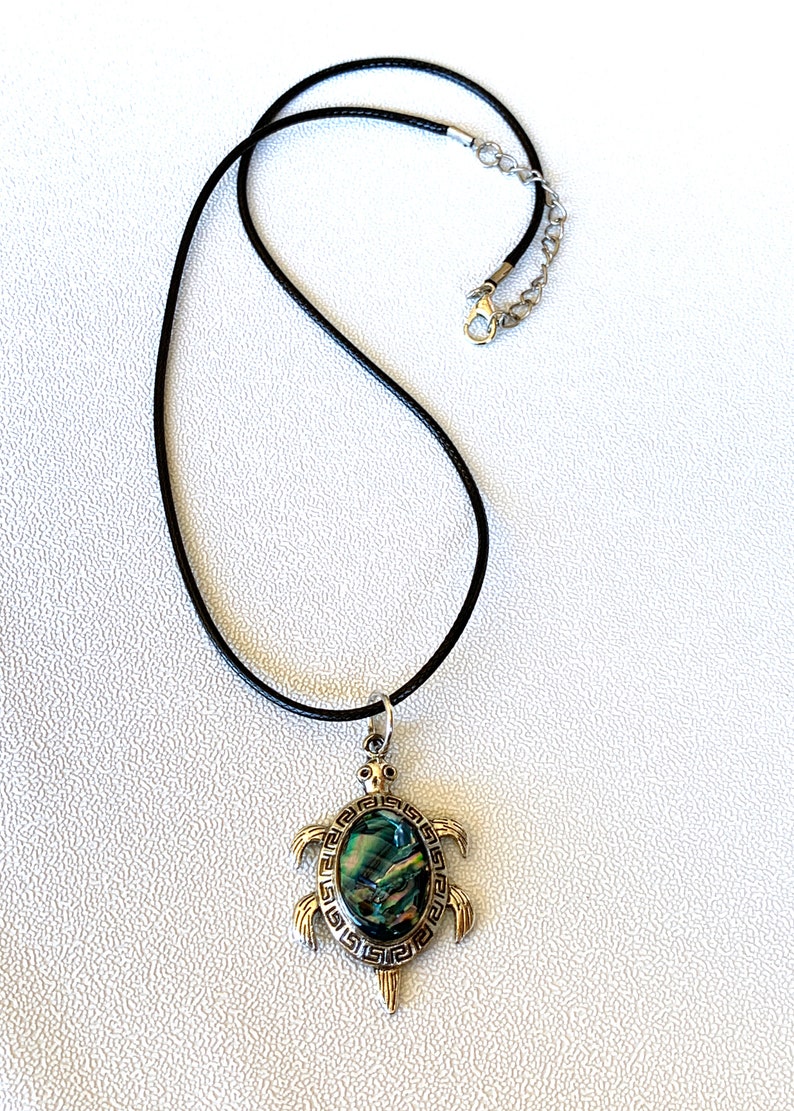 Silver Tribal Turtle With Blue Abalone Shell Inlay Pendant Necklace - Etsy