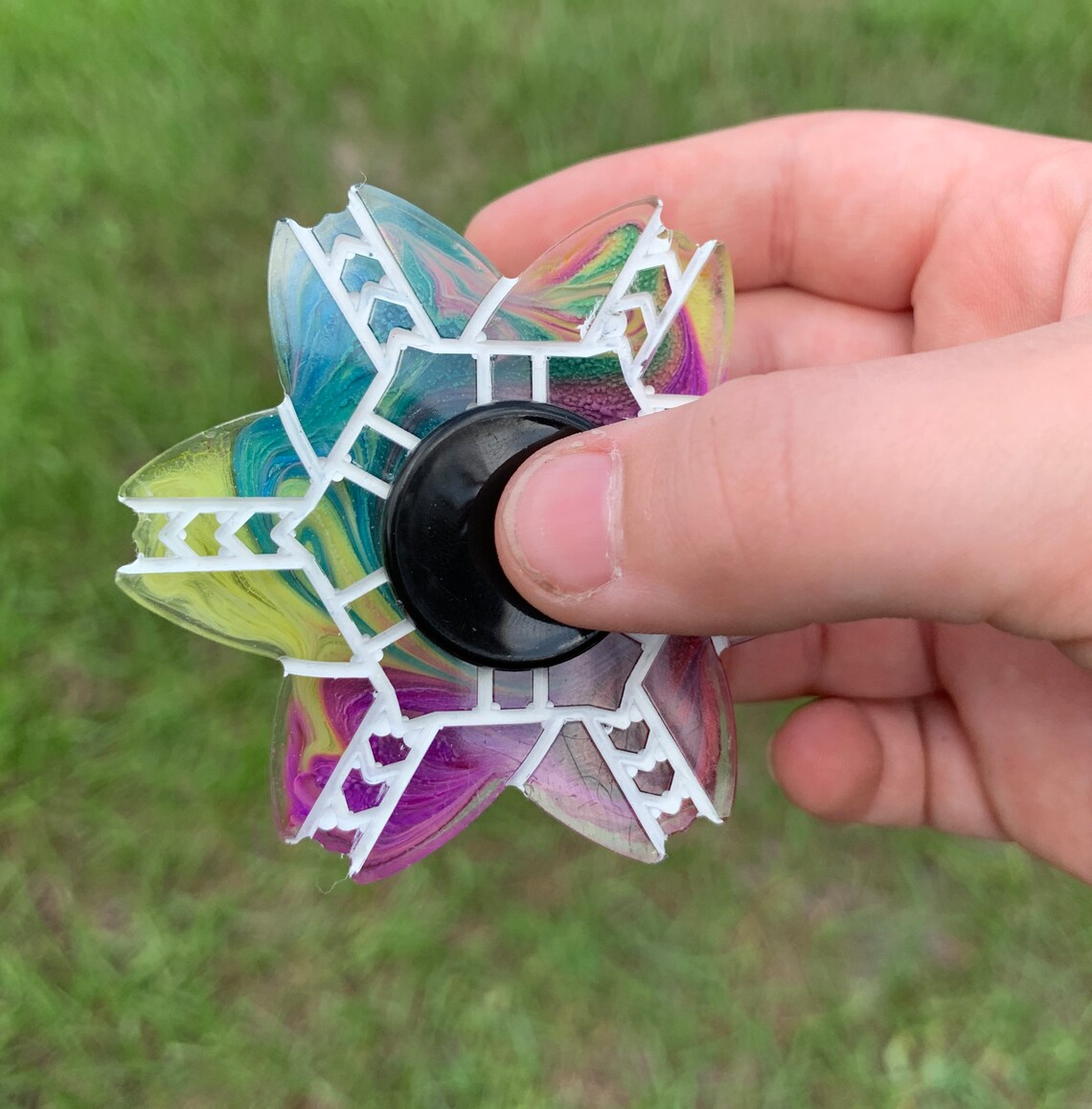Rainbow Flower Bloom Fidget Spinner Adult Child Stress Anxiety Relief ...