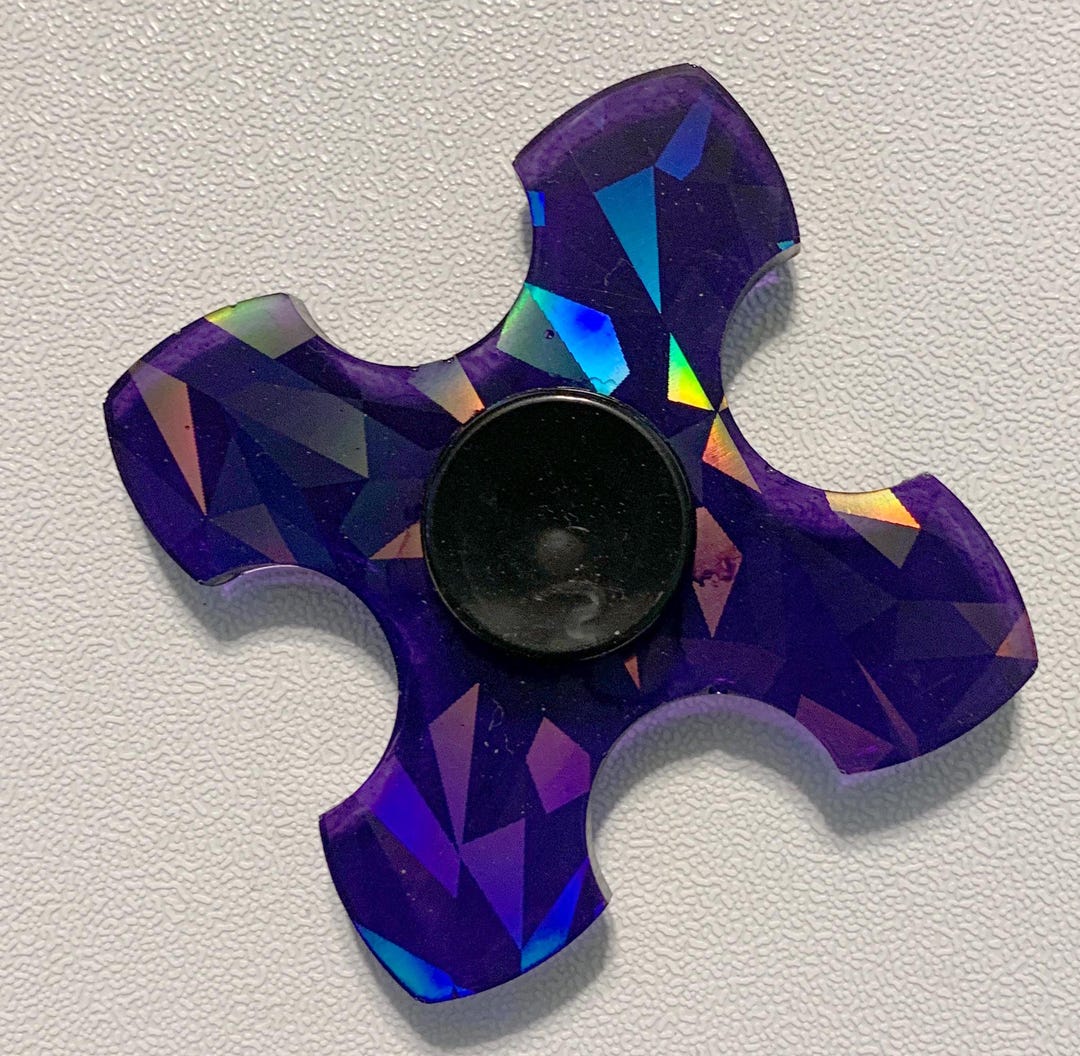 Purple Holographic X Style Fidget Spinner Adult Child Stress Anxiety ...