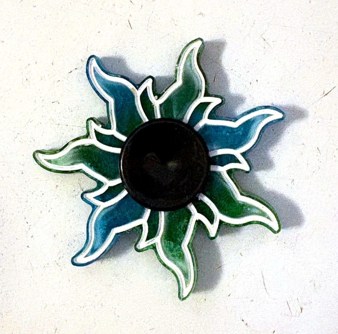 Blue and Green Sun Fidget Spinner Adult Child Stress Anxiety Relief Toy ...