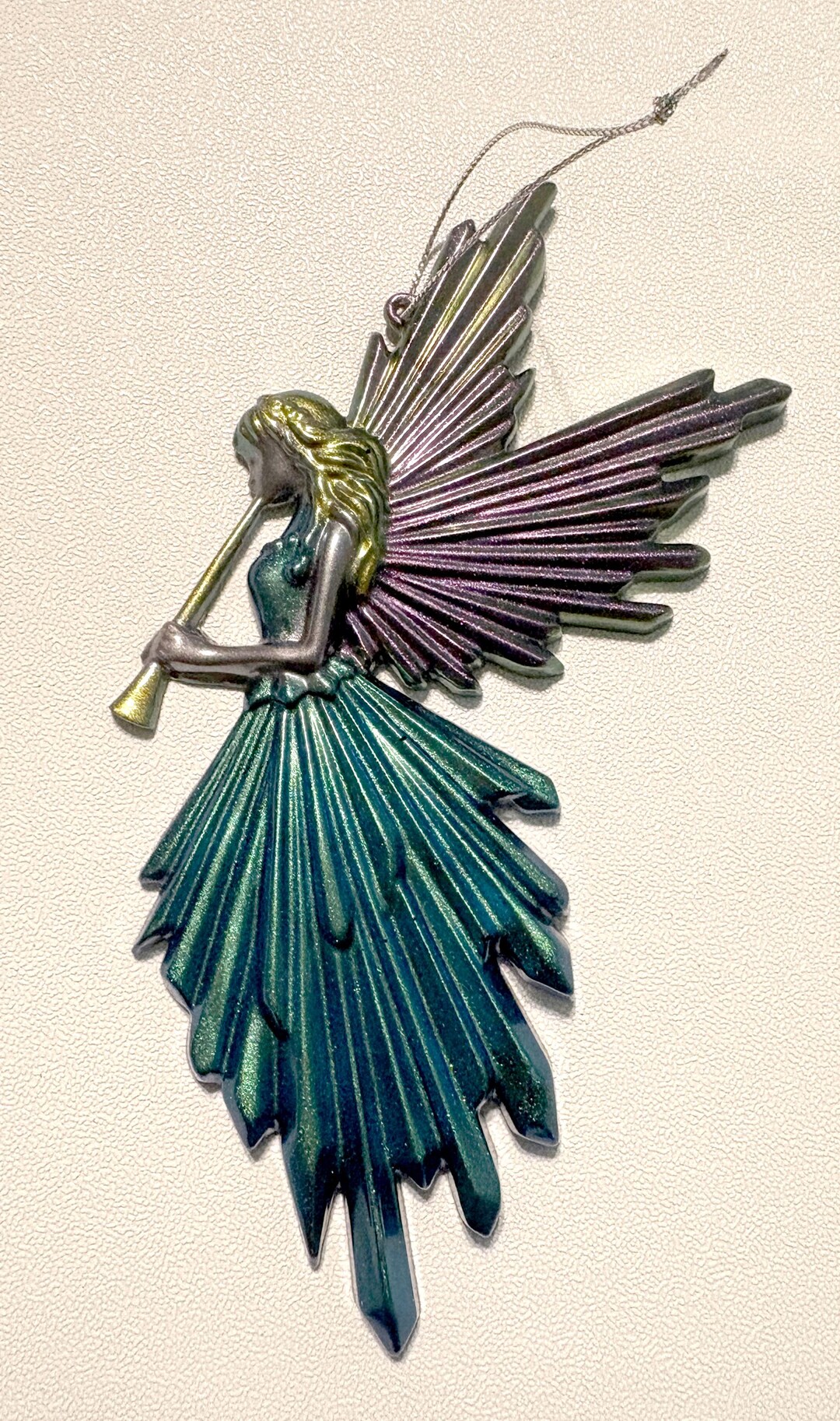 Purple and Teal Metallic Angel Holiday Christmas Ornament - Etsy