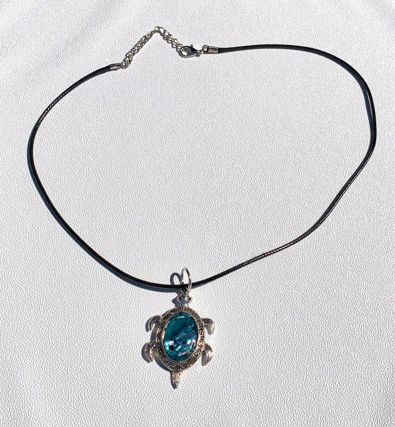 Silver Tribal Turtle With Blue Abalone Shell Inlay Pendant Necklace - Etsy