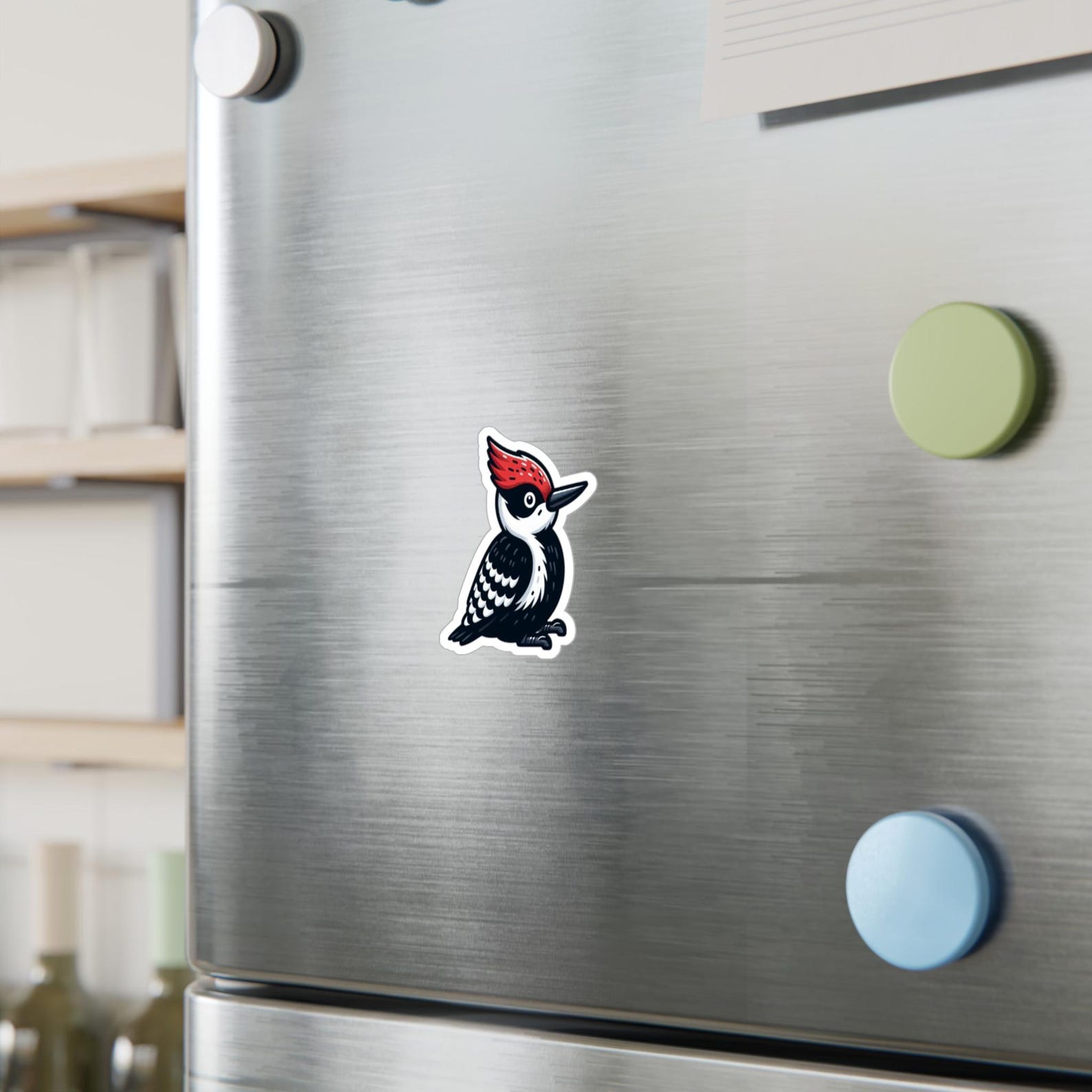 Cute Pileated Woodpecker Vinyl Decal, Water Resistant Sticker, Cute ...