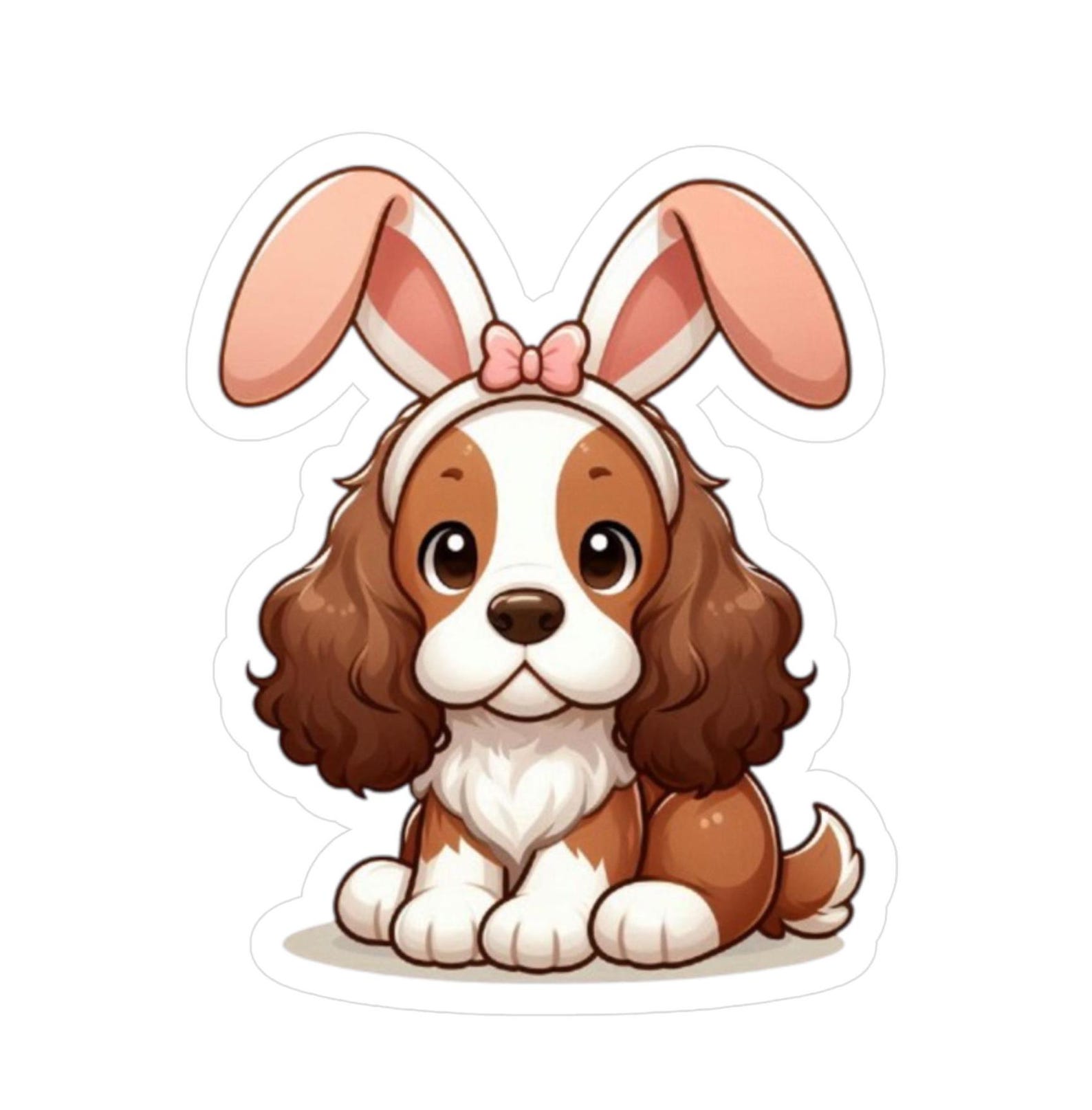Cocker Spaniel With Bunny Ears Easter Vinyl Decal Sticker, Easter Decor ...