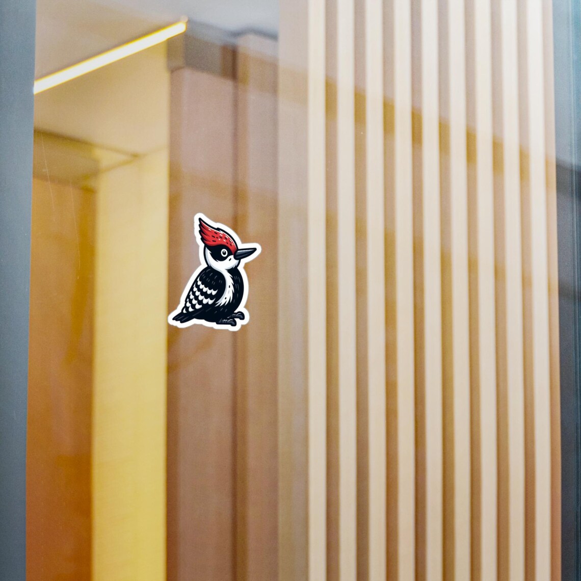 Cute Pileated Woodpecker Vinyl Decal, Water Resistant Sticker, Cute ...