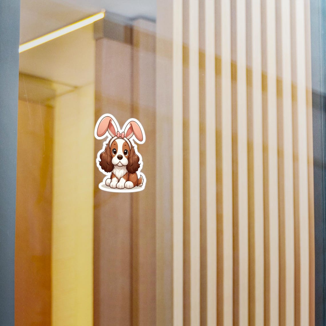 Cocker Spaniel With Bunny Ears Easter Vinyl Decal Sticker, Easter Decor ...