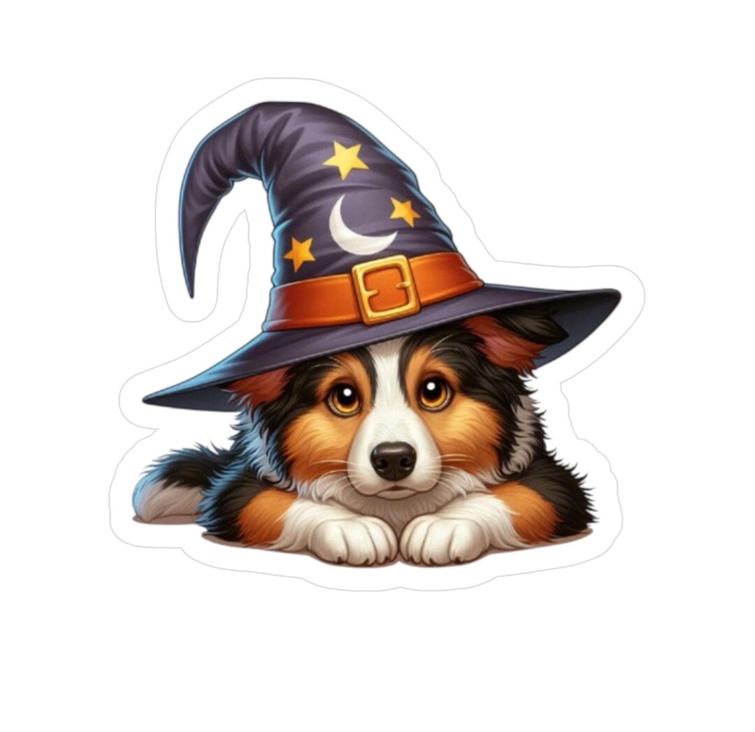 Whimsical Border Collie Wizard Kiss-cut Vinyl Decal for Dog Lovers ...
