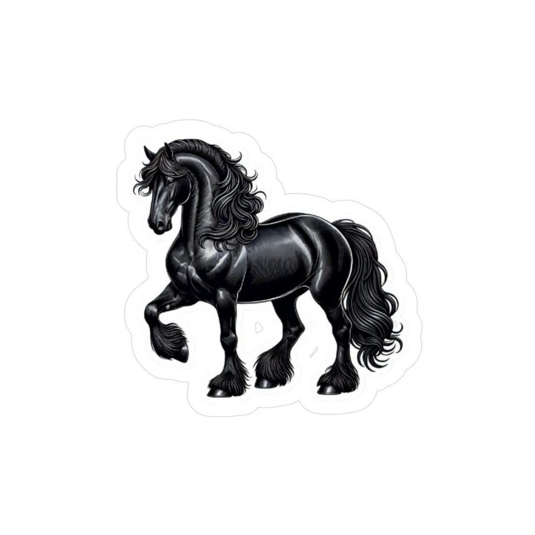 Friesian Horse Kiss-cut Vinyl Decal Sticker Water Resistant Equestrian ...