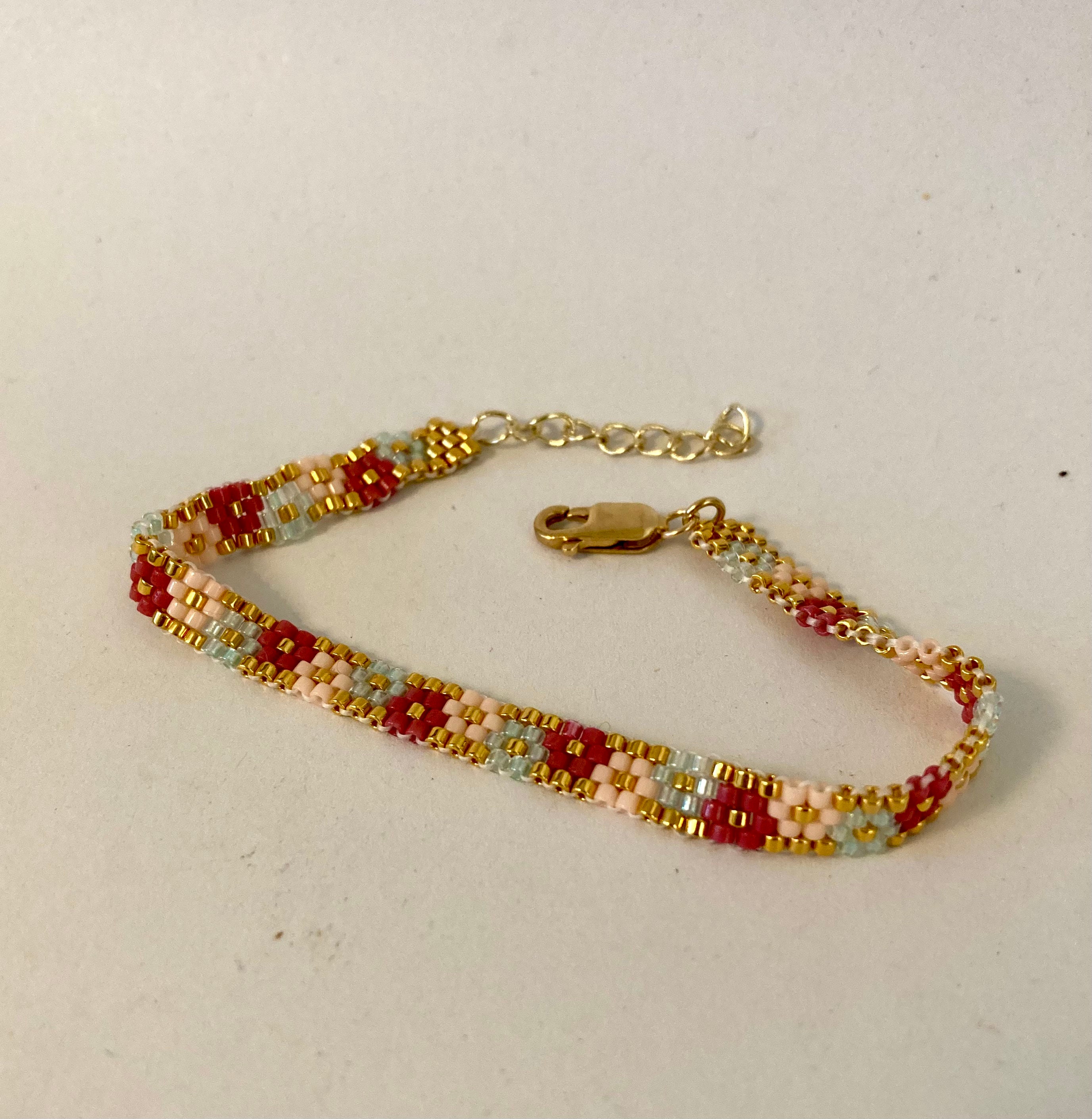 Peyote Stitch Cuff in Flower Pattern - Etsy