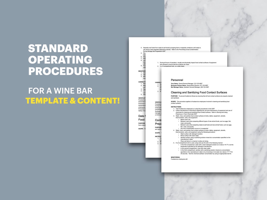 Standard Operating Procedures | Template and Content | Health ...