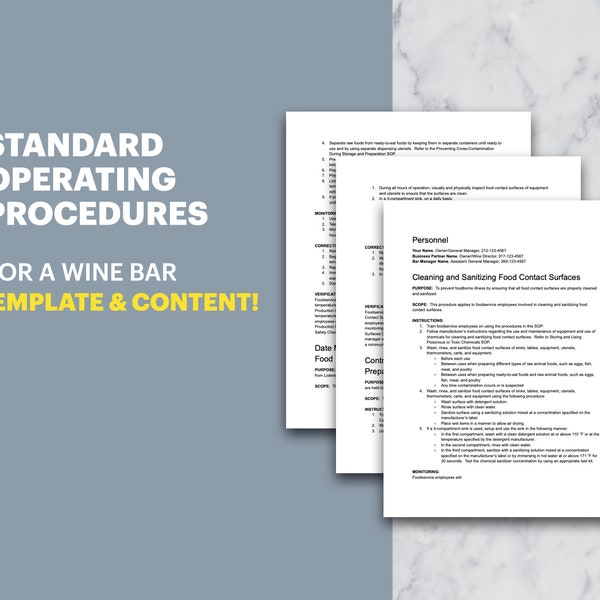 Standard Operating Procedure Template - Etsy