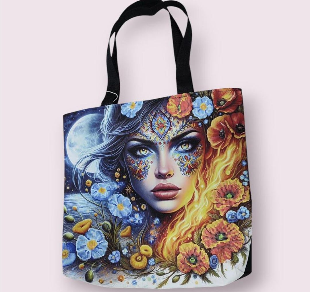 Beaded Embroidery Tote Bag Kit DIY Hand Stitching Bag With Beads ...