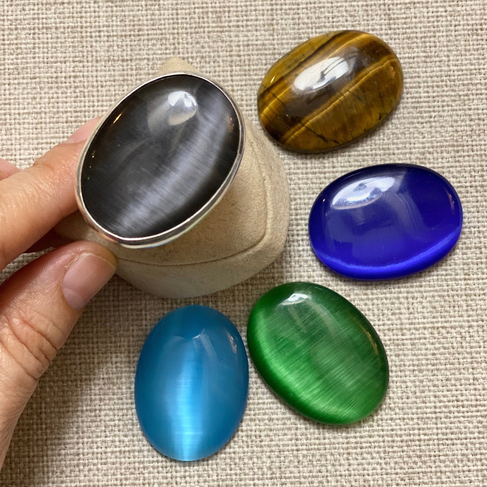 Green Tiger Eye Gemstone Ring, 925 Sterling Silver - Etsy