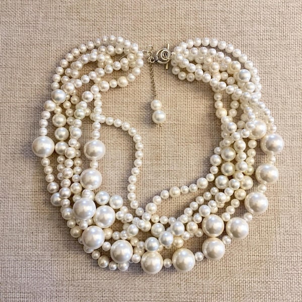 Pearl Statement Necklace - Etsy
