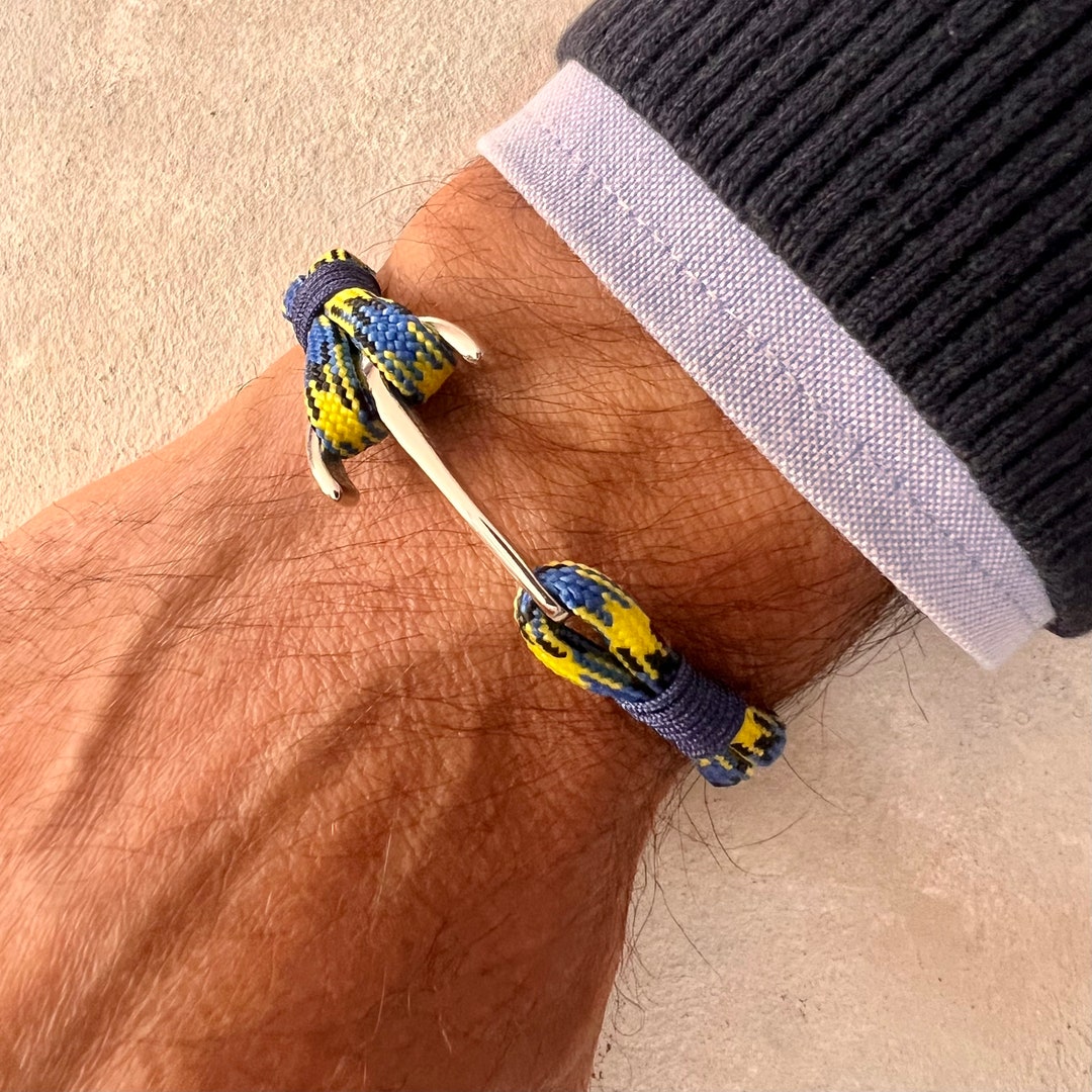 Anchor Bracelet, Paracord Nautical Sailing Bracelet, Wrap for Men Rope ...
