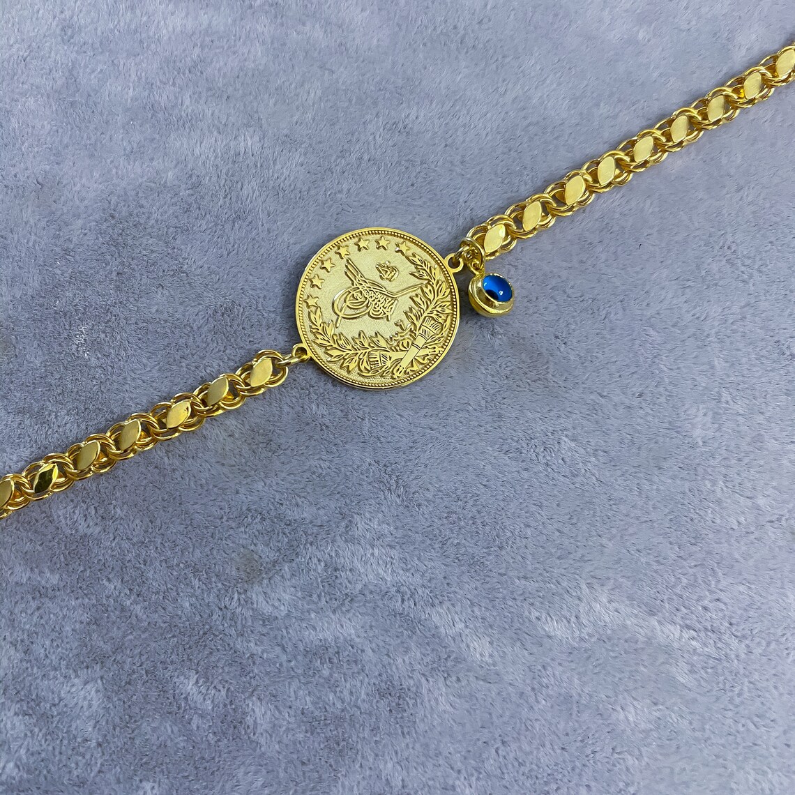 Ottoman Coins Medallion Bracelet Gold Lock Gold Chain - Etsy