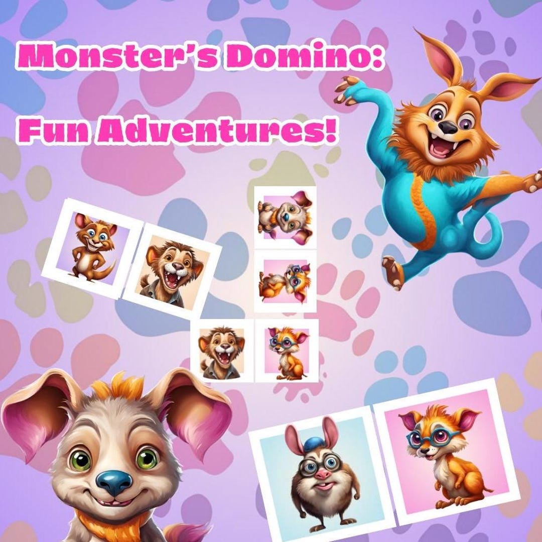 Monster Domino Cards: Fun and Educational Game With Unique Monsters ...