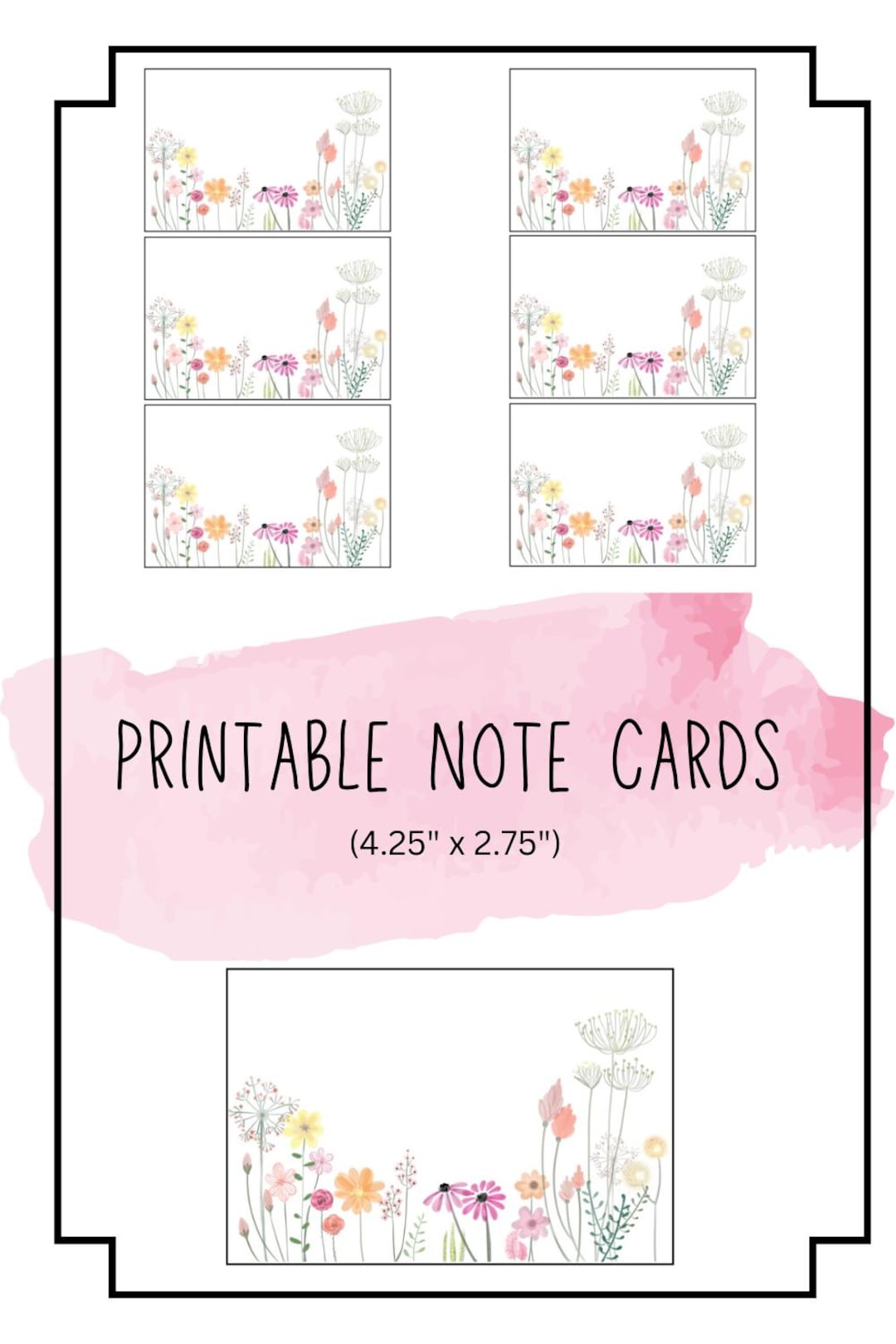 Printable Encouragement Cards｜wildflower Note Cards｜whimsical ...