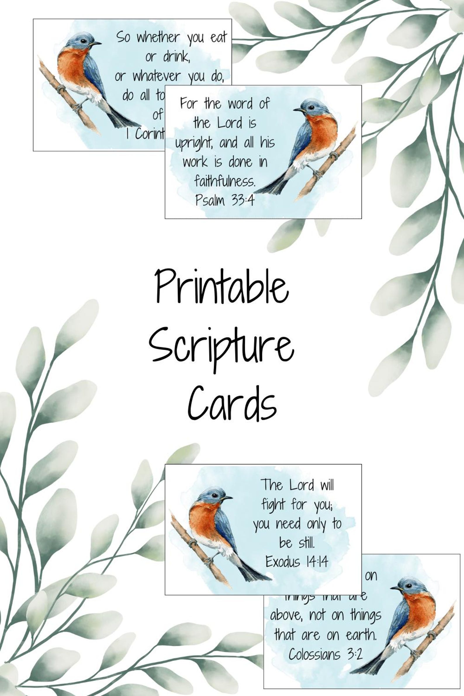 Scripture Cards | Bible Verse, Christian Affirmations (digital Download ...