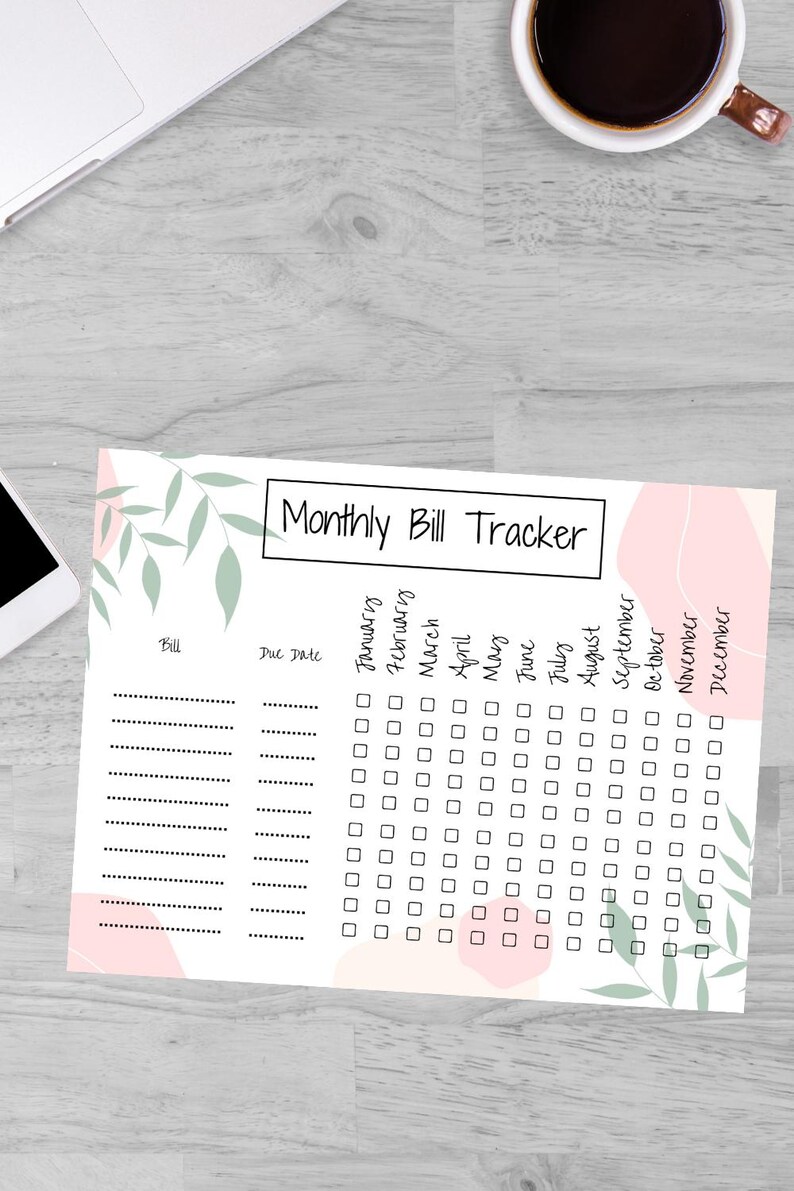 Printable Bill Tracker｜monthly Bill Planner｜monthly Bill Log｜bill ...
