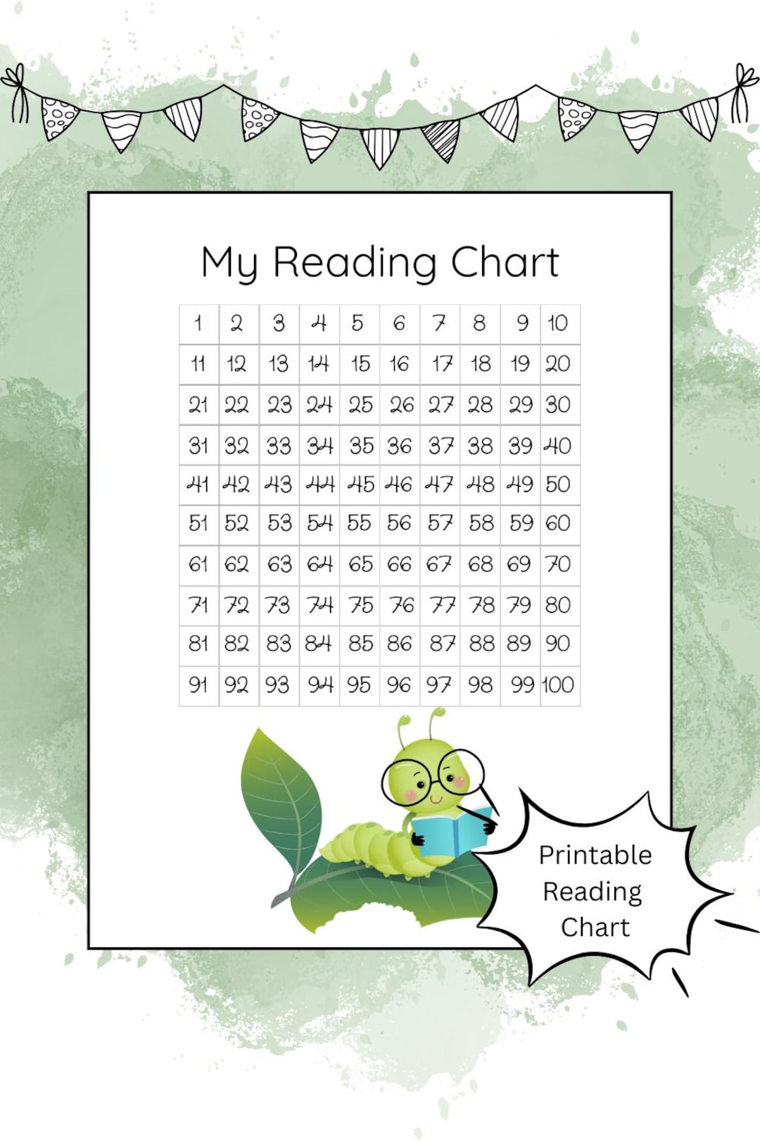 Kids 100 Book Reading Chart | Reading Log, Reward Tracker (digital ...