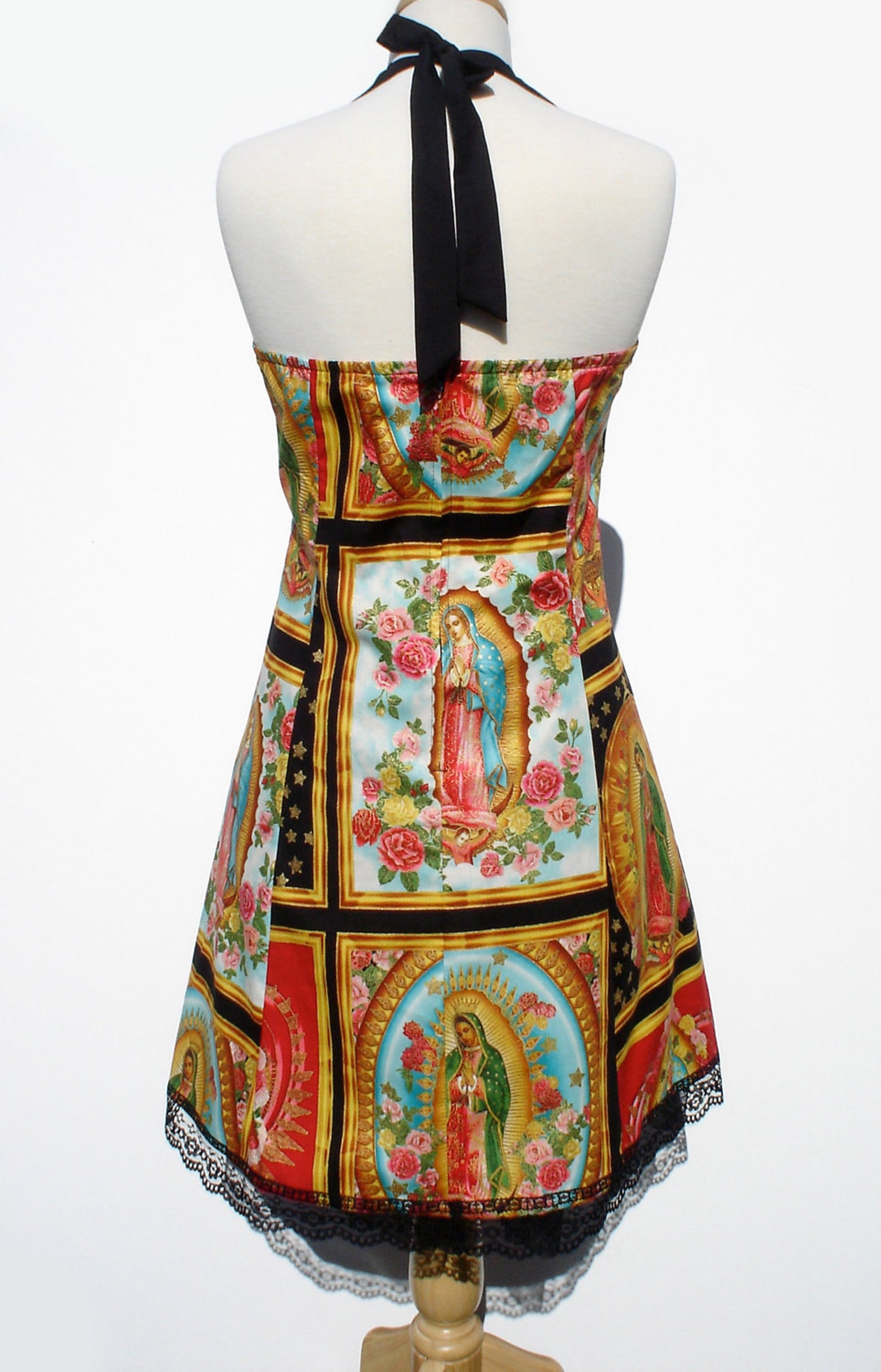 Vintage Inspired Guadalupe Mexican Virgin Mary Halter Dress / - Etsy