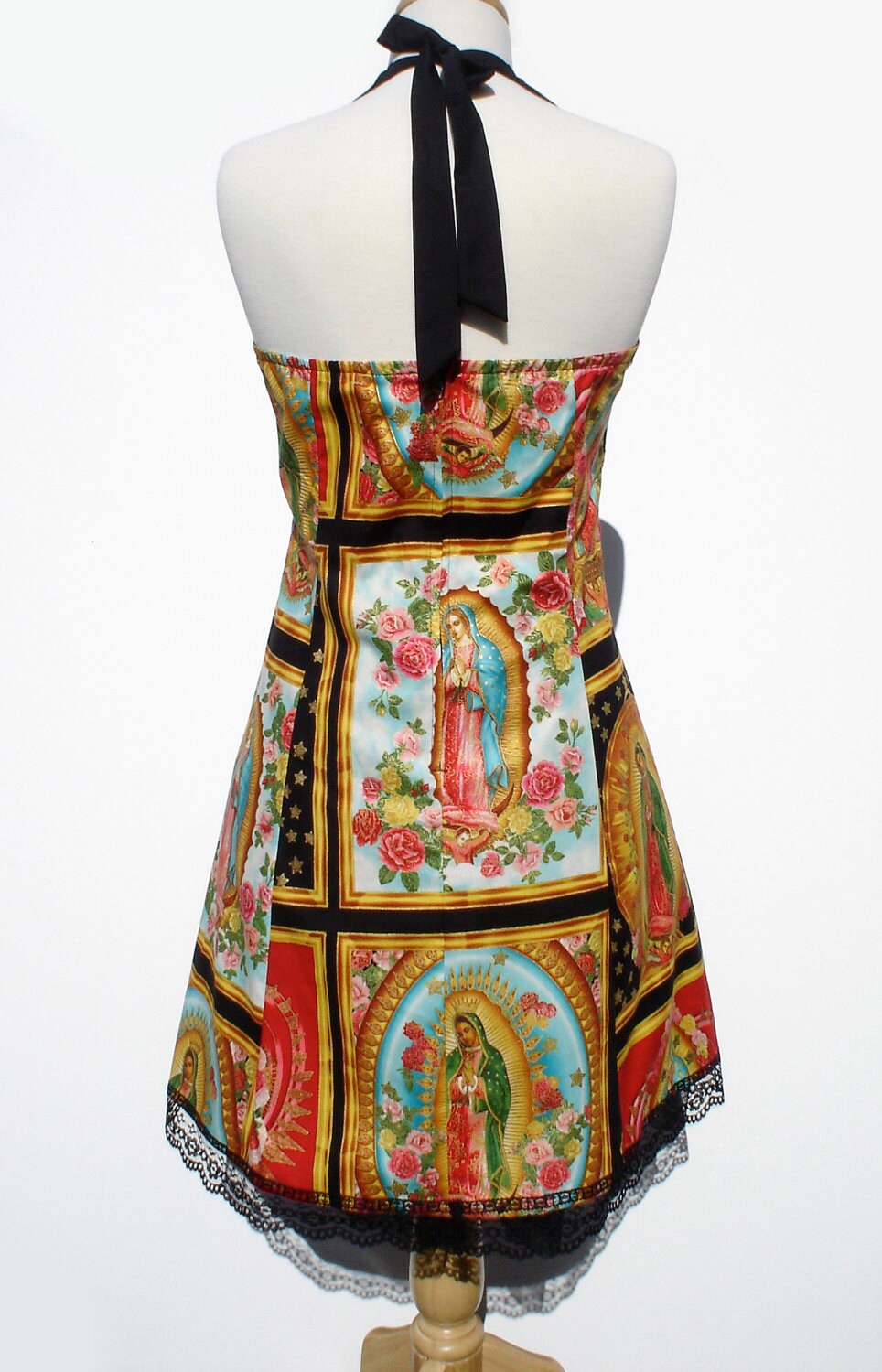 Vintage Inspired Guadalupe Mexican Virgin Mary Halter Dress / - Etsy