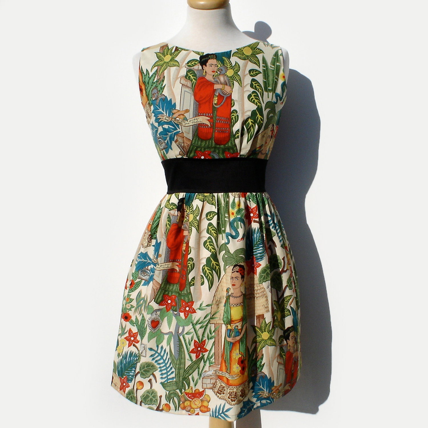 Frida Inspired Dress/ 50s Inspired Frida Dress / Mexican / Rockabilly ...