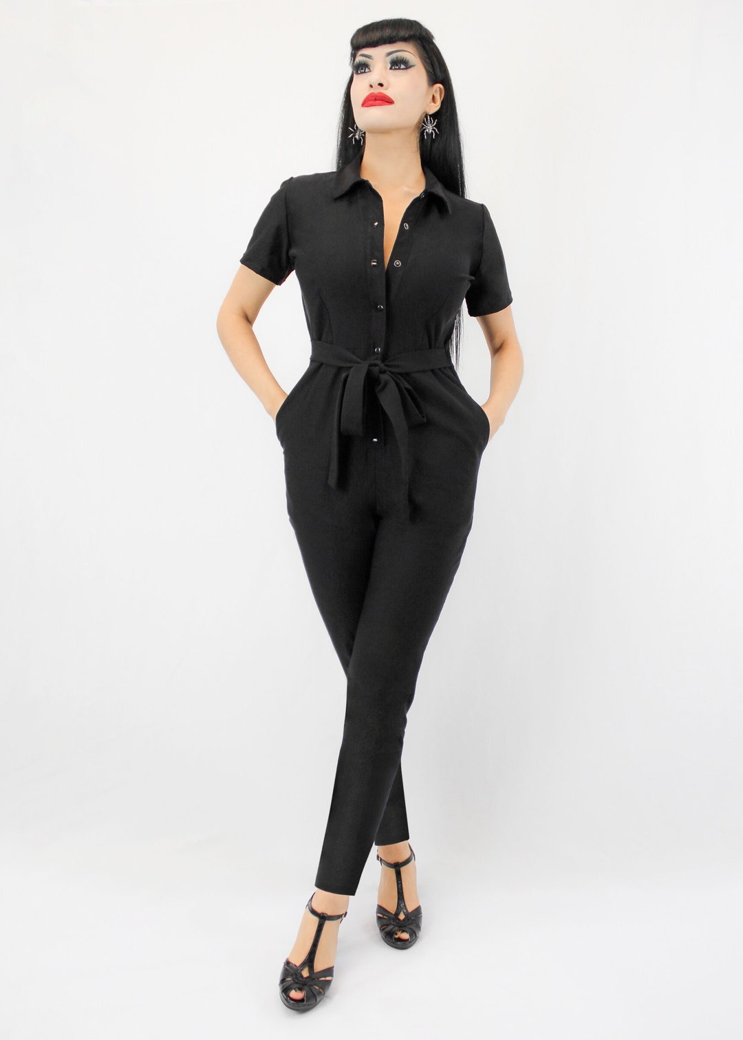 One Piece Long Black Play Suit XS-3XL - Etsy