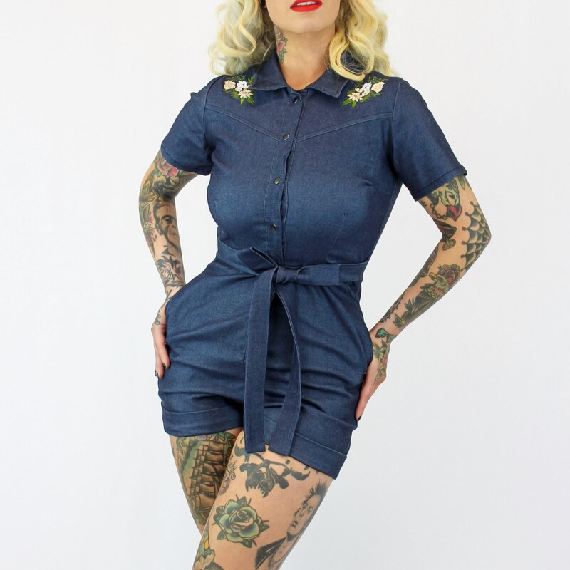 Denim Romper - Etsy