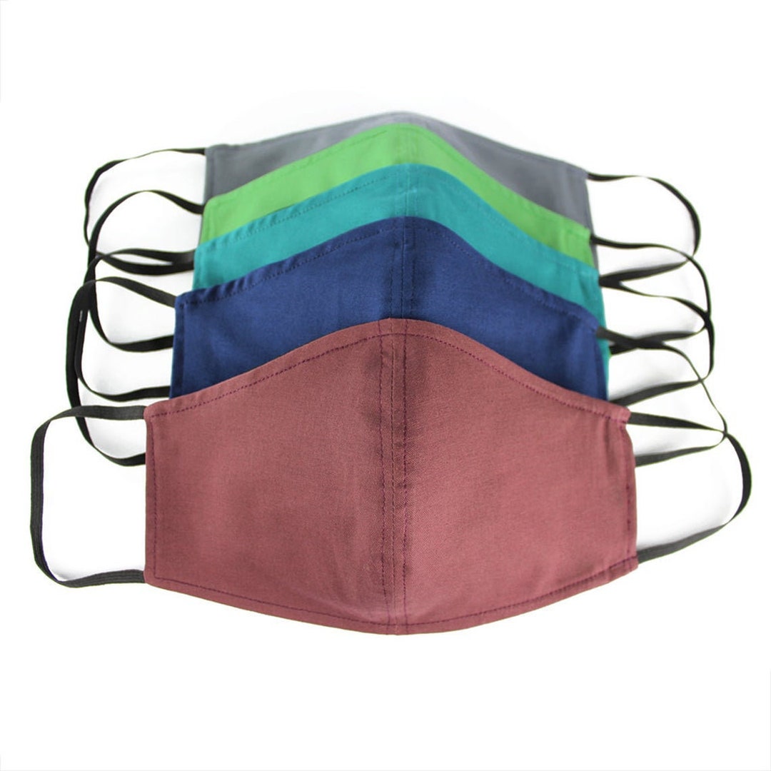 Solid Color Face Mask With Filter Pocket/washable/reusable Cotton-2 ...