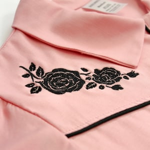 Pink Black Rose Vintage Rockabilly Western Country Women Top XS-3XL - Etsy