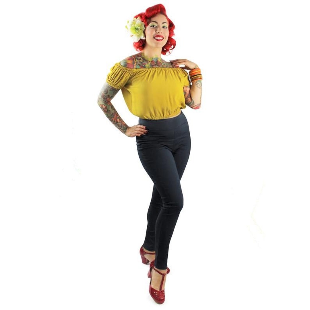 Pin up Pants, Indigo Blue Long Pant XS-3XL - Etsy