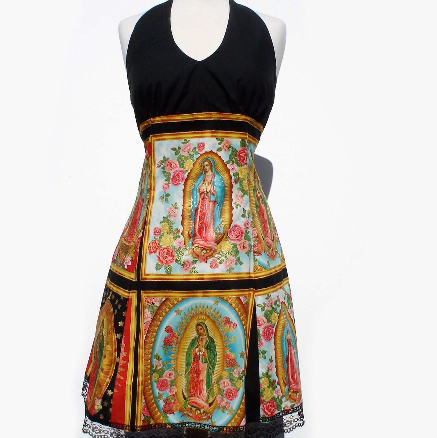 Vintage Inspired Guadalupe Mexican Virgin Mary Halter Dress / - Etsy