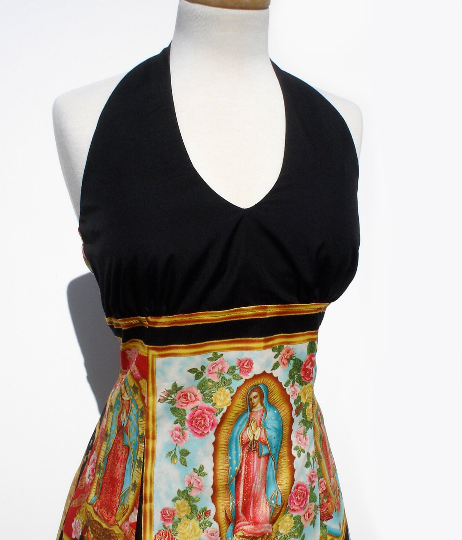 Vintage Inspired Guadalupe Mexican Virgin Mary Halter Dress / - Etsy