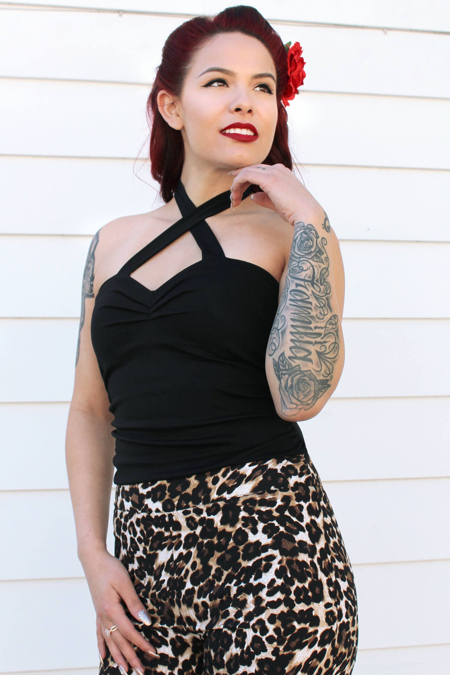 Black Criss Cross Halter Top XS-3XL - Etsy