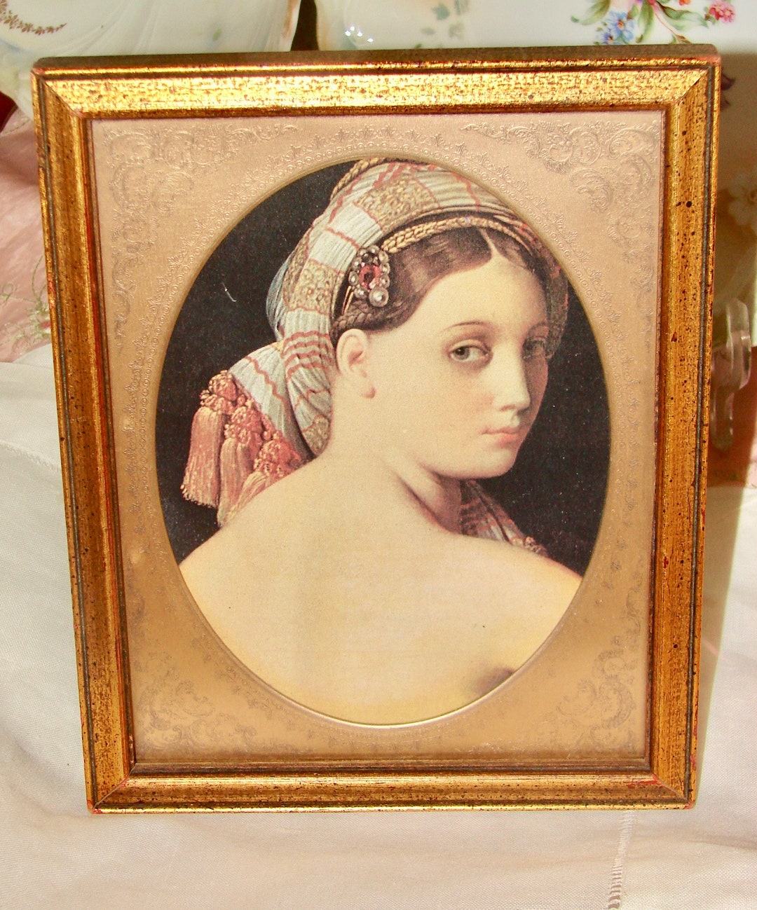 Vintage Mid-century "print" With Fancy Copper Matting in Wood Frame - Etsy