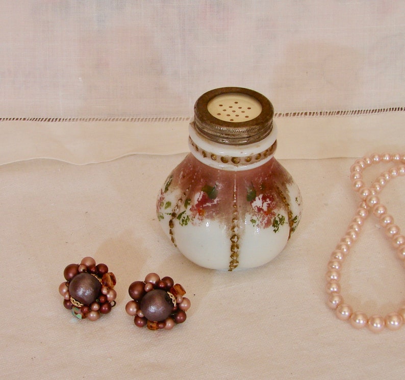 Antique Edwardian Victorian Milk Glass Powder Shaker Hand - Etsy