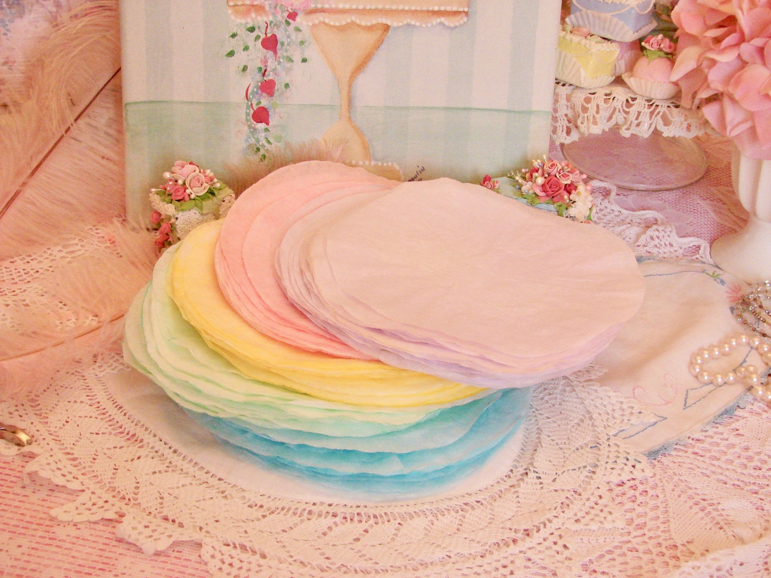 12 Hand Dyed Pastel Coffee Filters One Dozen Crafting - Etsy