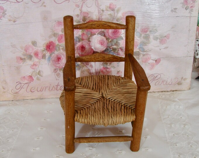Hand-made Wood and Rush Seat Ladder Back Doll Chair - Etsy