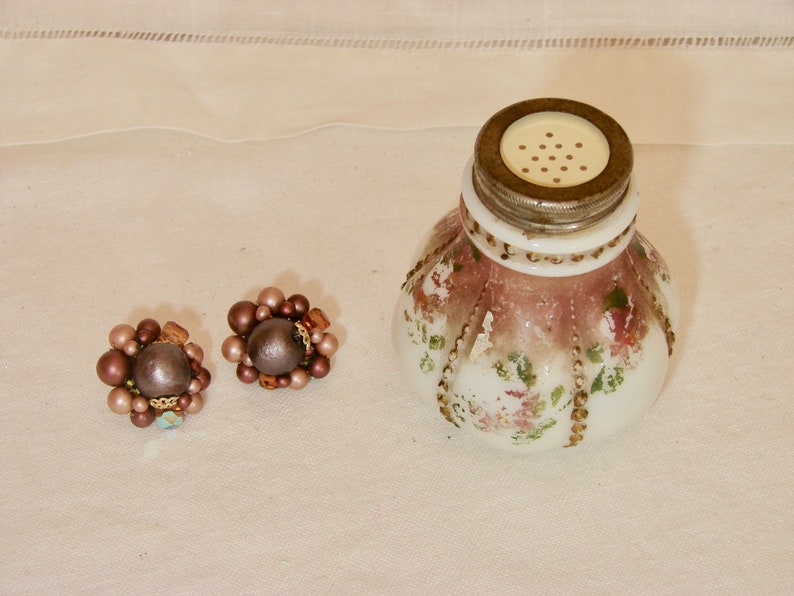 Antique Edwardian Victorian Milk Glass Powder Shaker Hand - Etsy