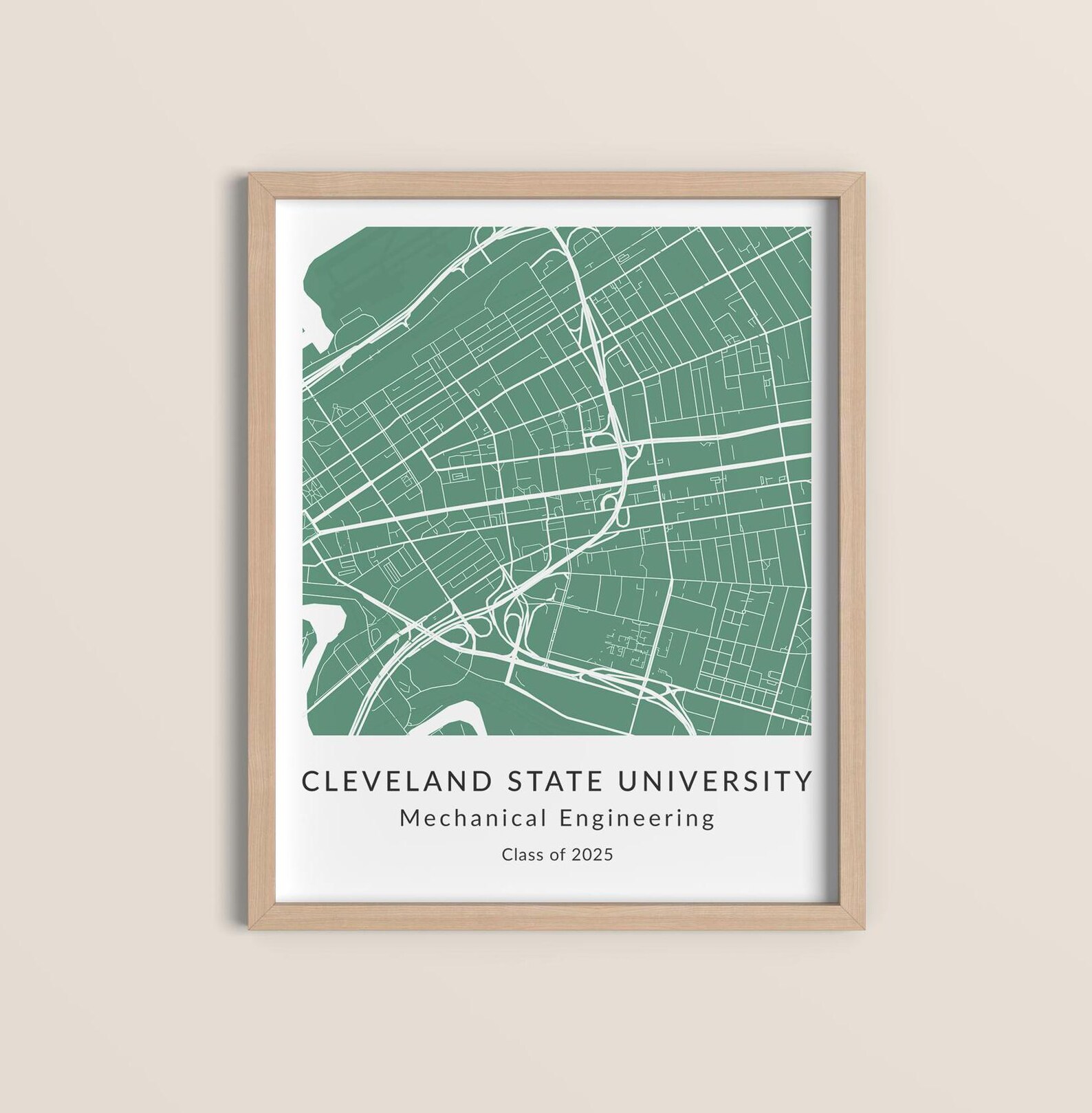 Personalized College Map Print | Custom University Location With Degree ...