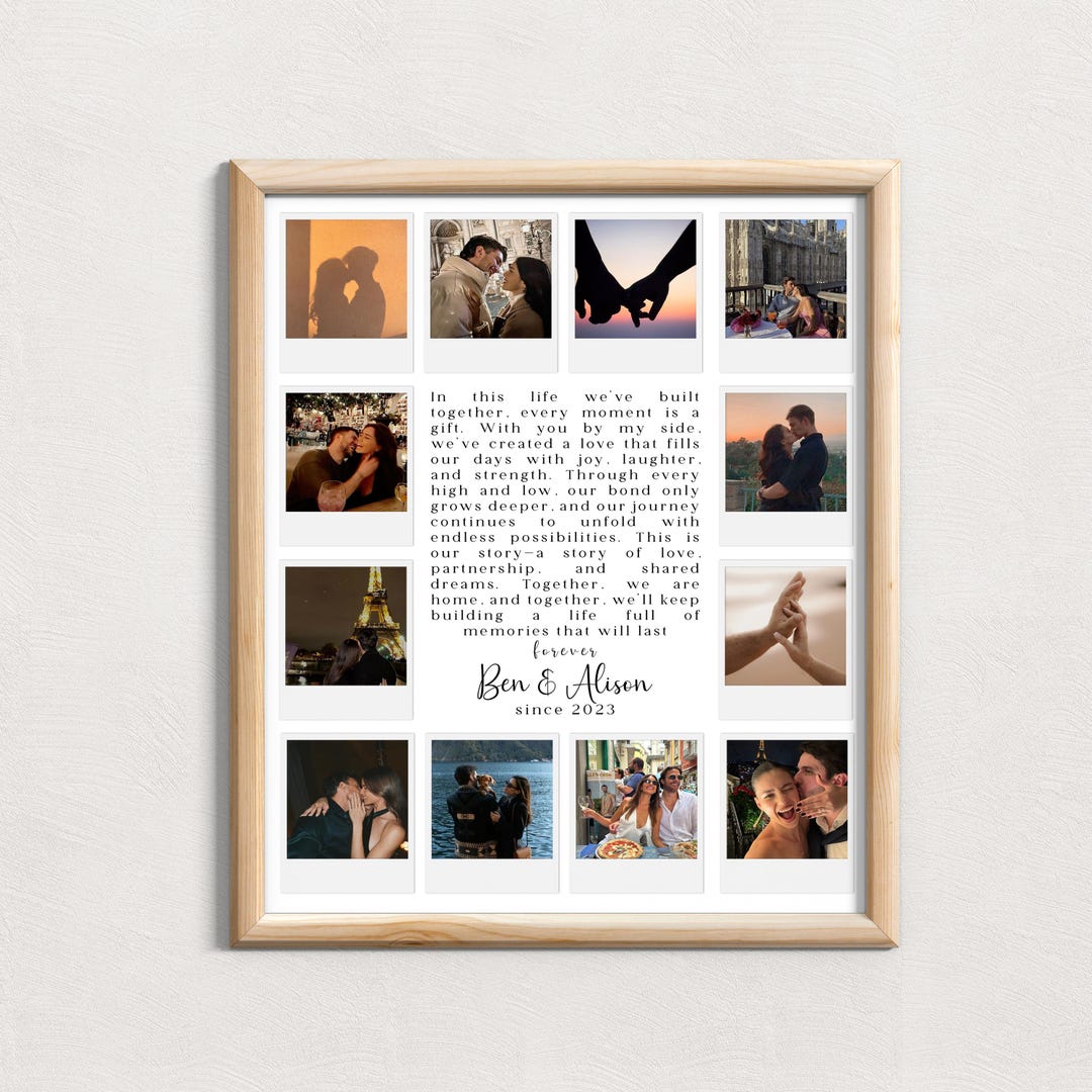 Polaroid Style Photo Grid Personalized Print With Heartfelt Paragraph ...