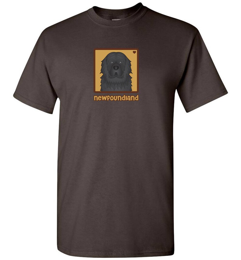 Newfoundland Dog Cartoon Heart T-shirt Tee Men's | Etsy