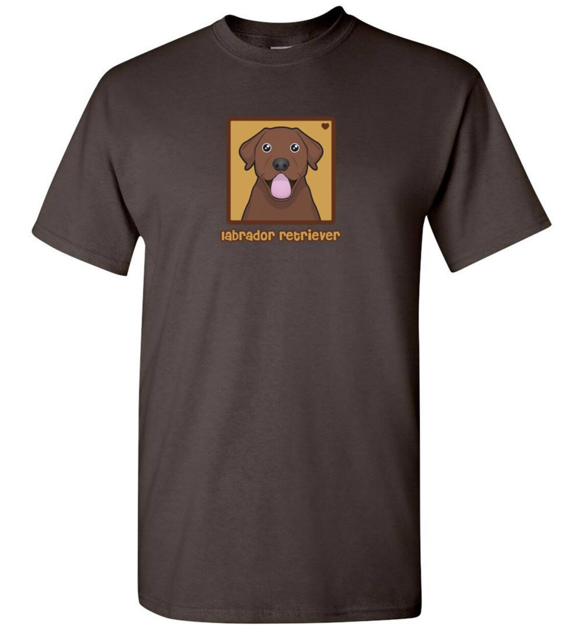 Labrador Retriever chocolate Lab Cartoon Heart T-shirt Tee - Etsy
