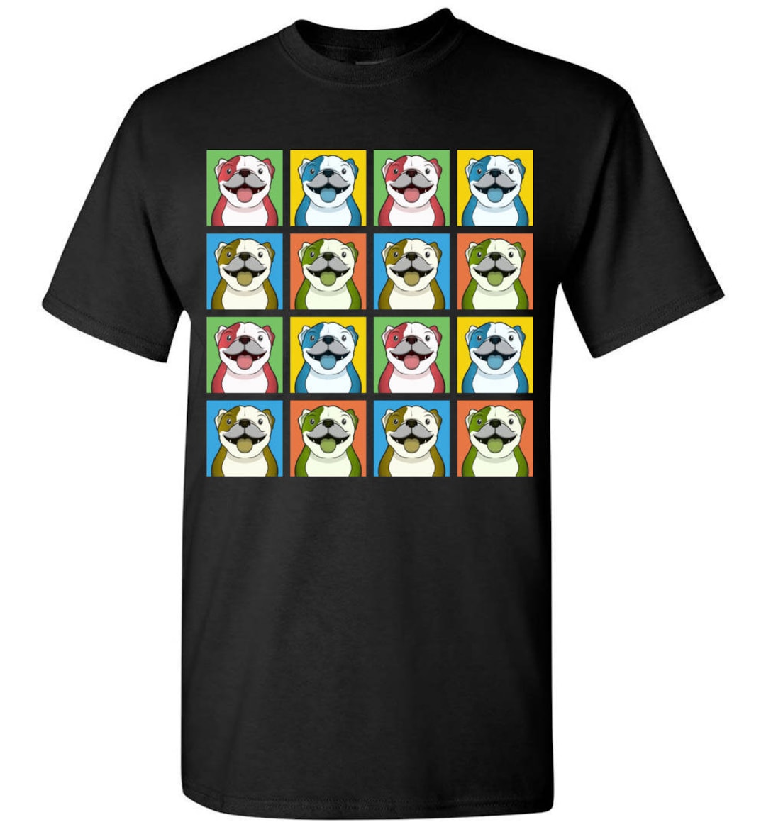 Bulldog Cartoon Pop-art T-shirt Tee - Men's, Women's Ladies, Short ...