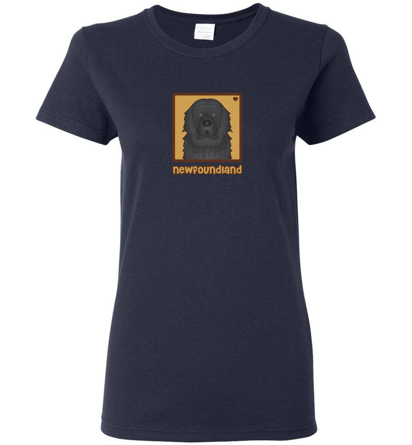 Newfoundland Dog Cartoon Heart T-shirt Tee Men's - Etsy