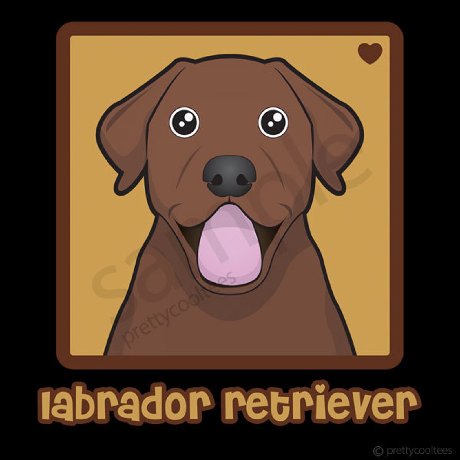 Labrador Retriever chocolate Lab Cartoon Heart T-shirt Tee - Etsy