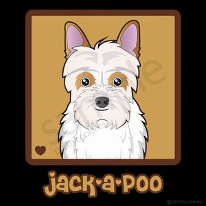 Jack-a-poo Cartoon Heart T-shirt Tee - Men's, Women's Ladies, Short ...